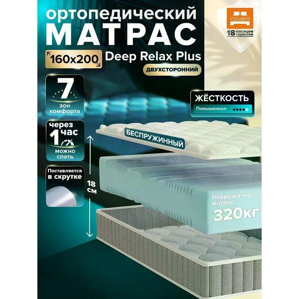 Матрас VEGARUS Deep Relax Plus 160x200