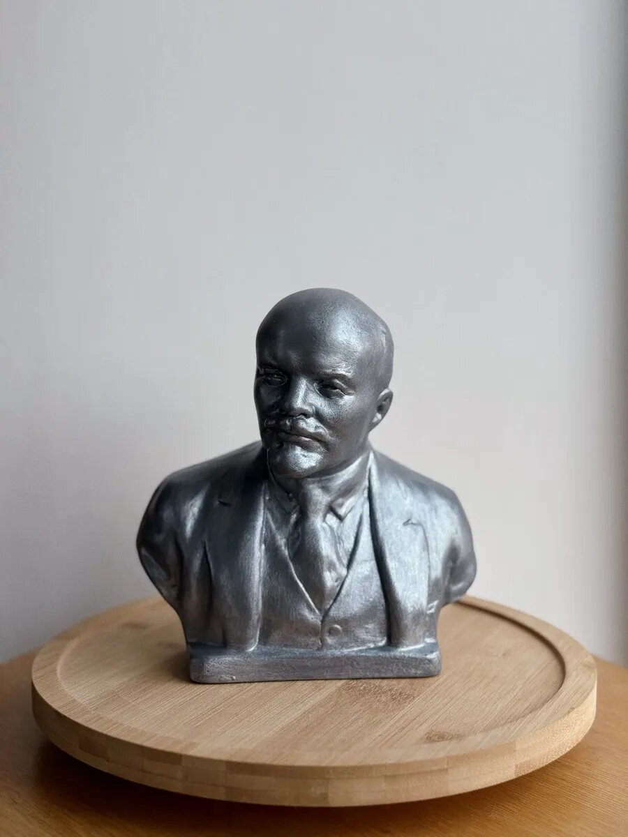 Статуэтка бюст Ленина, 17 см, из гипса, ручная работа, в цвете — фото 1