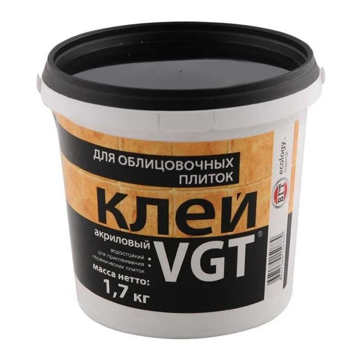Клей VGT акриловый для облицовочных плиток белый универсальный 1,7 кг
