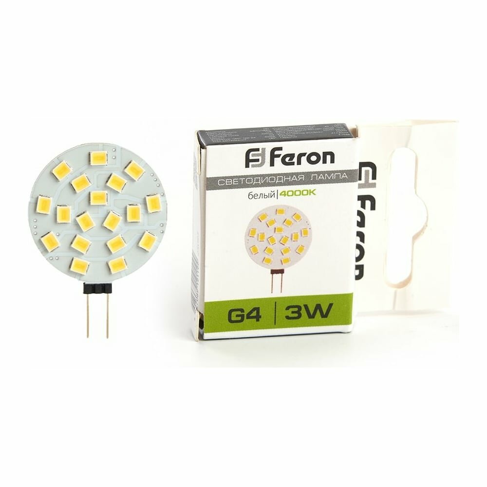Светодиодная лампа FERON 3W 12V G4 4000K, LB-16 25093