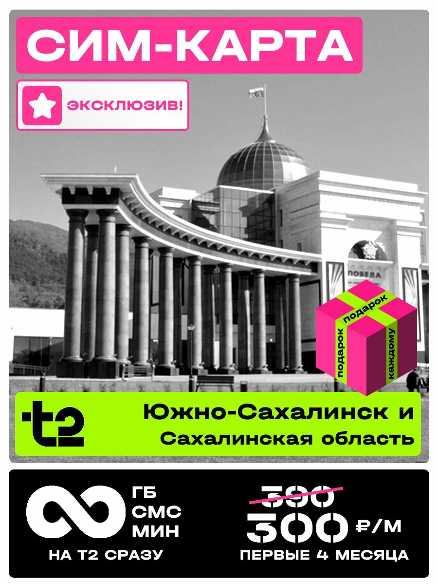 Сим карта теле 2 с безлимитным интернетом и минутами. t2 SIM-карта тариф хватит Сахалинская область. За 300 рублей в месяц.