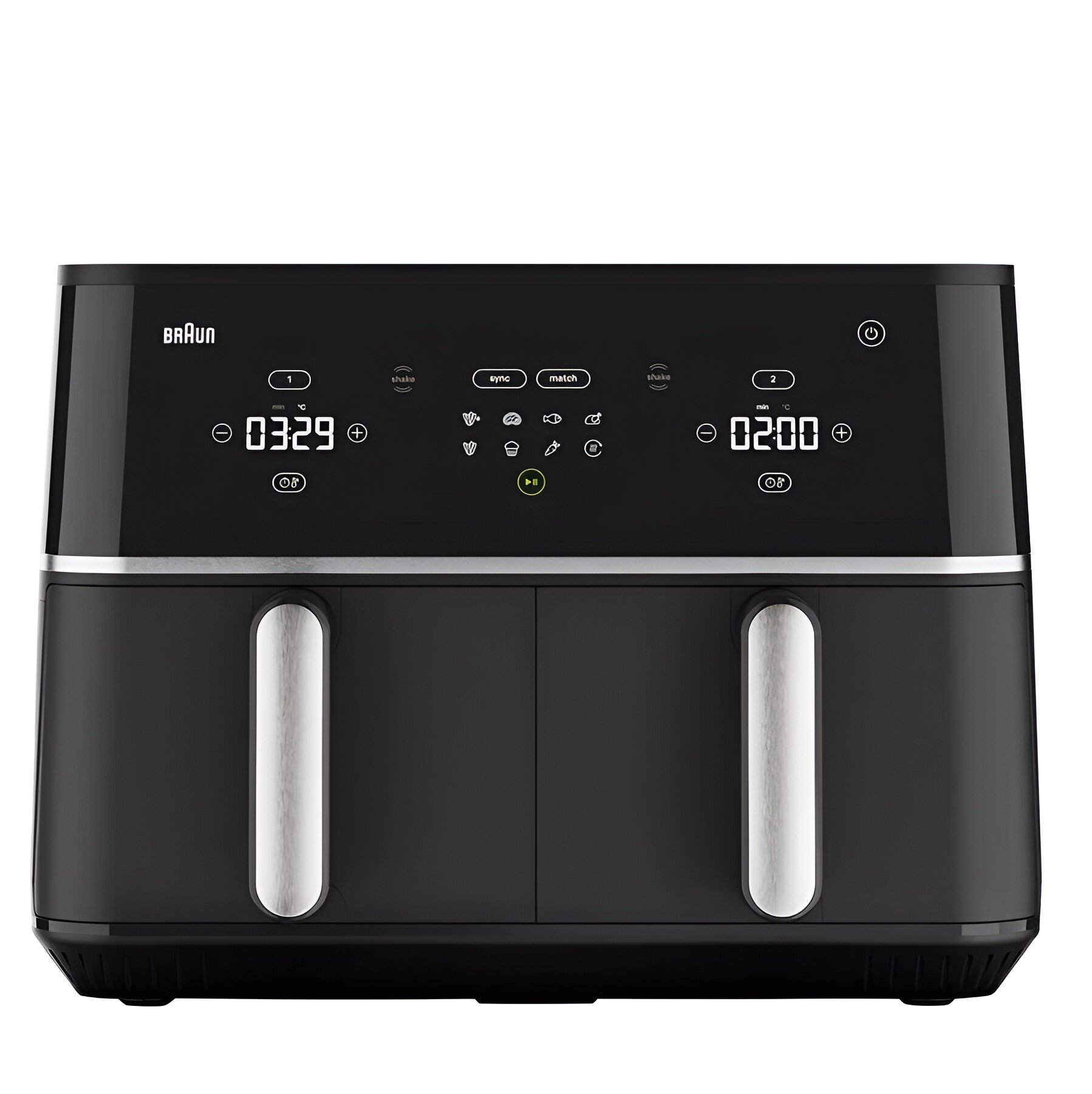 Аэрогриль BRAUN TD5030IBK TwinCook 5 Черный с двумя независимыми корзинами