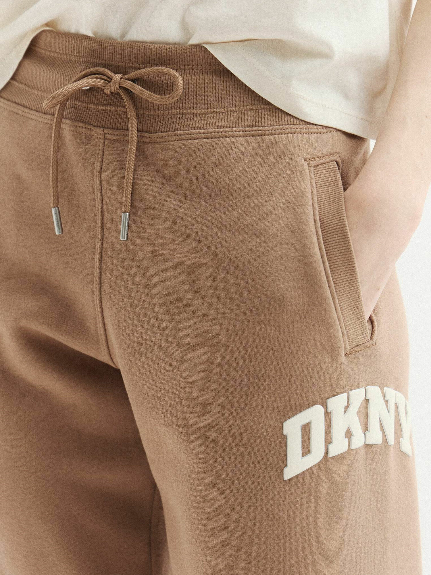 Брюки спортивные DKNY, размер S, темно-бежевый — фото 1