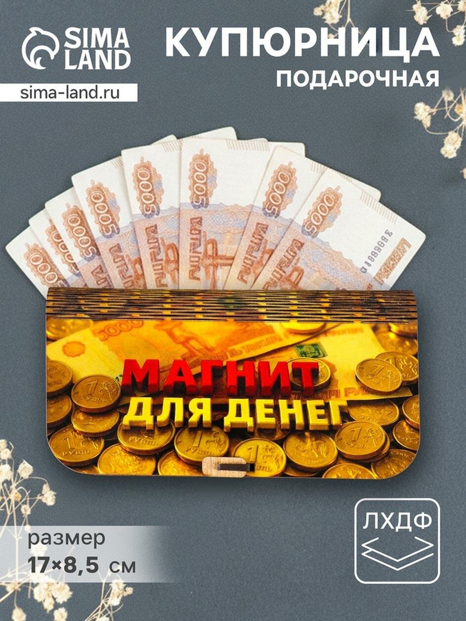 Купюрница подарочная "Магнит для денег", 17×8.5 см