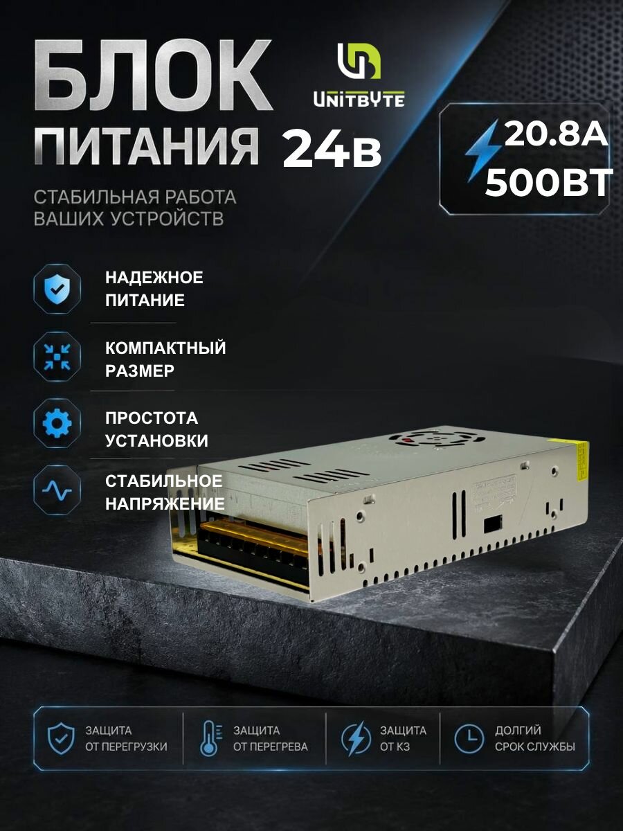 Блок питания S/24V/500W/20.8A/IP20