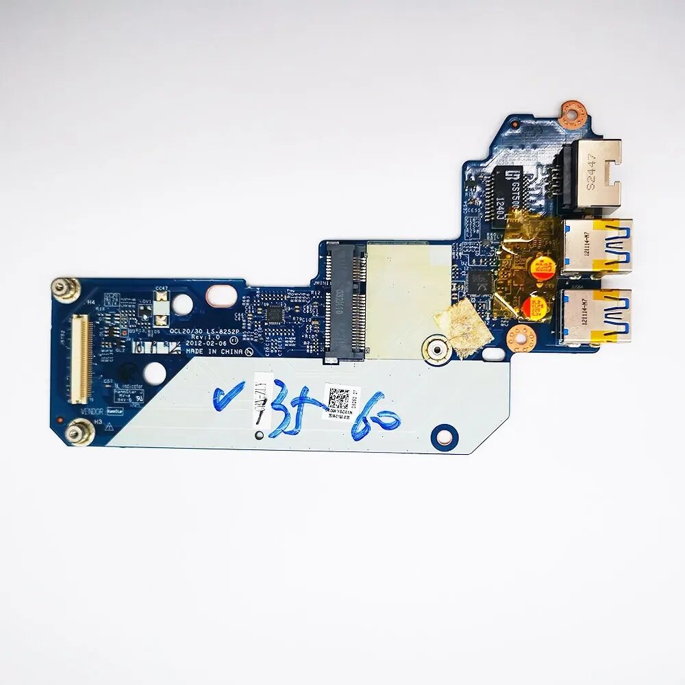 Для ноутбука Dell Vostro 3560 V3560 P24F N5520 N7520 N5525 LAN RJ45 Беспроводная плата WLAN USB-разъема QCL20/30 LS-8252P 04N1K8
