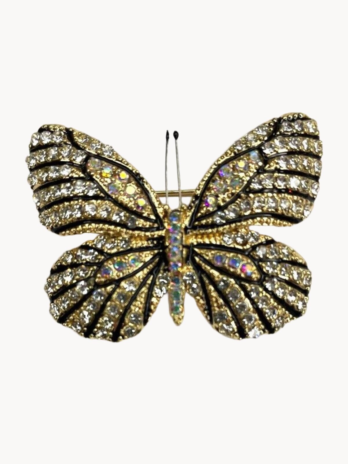 Брошь, брошка "Блестящая бабочка" со стразами