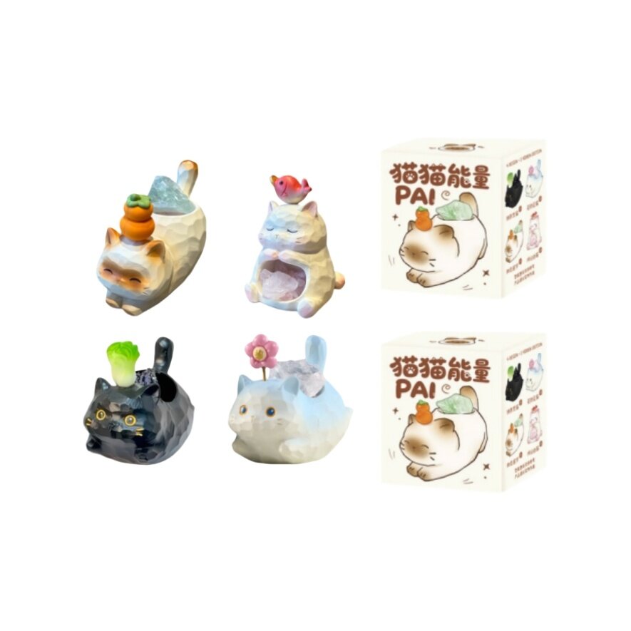 PUDOWRABBIT Kitten Energy PAI Crystal Desktop Ornaments Stress Relief Fun Learning Stackable Cute Mystery Boxes