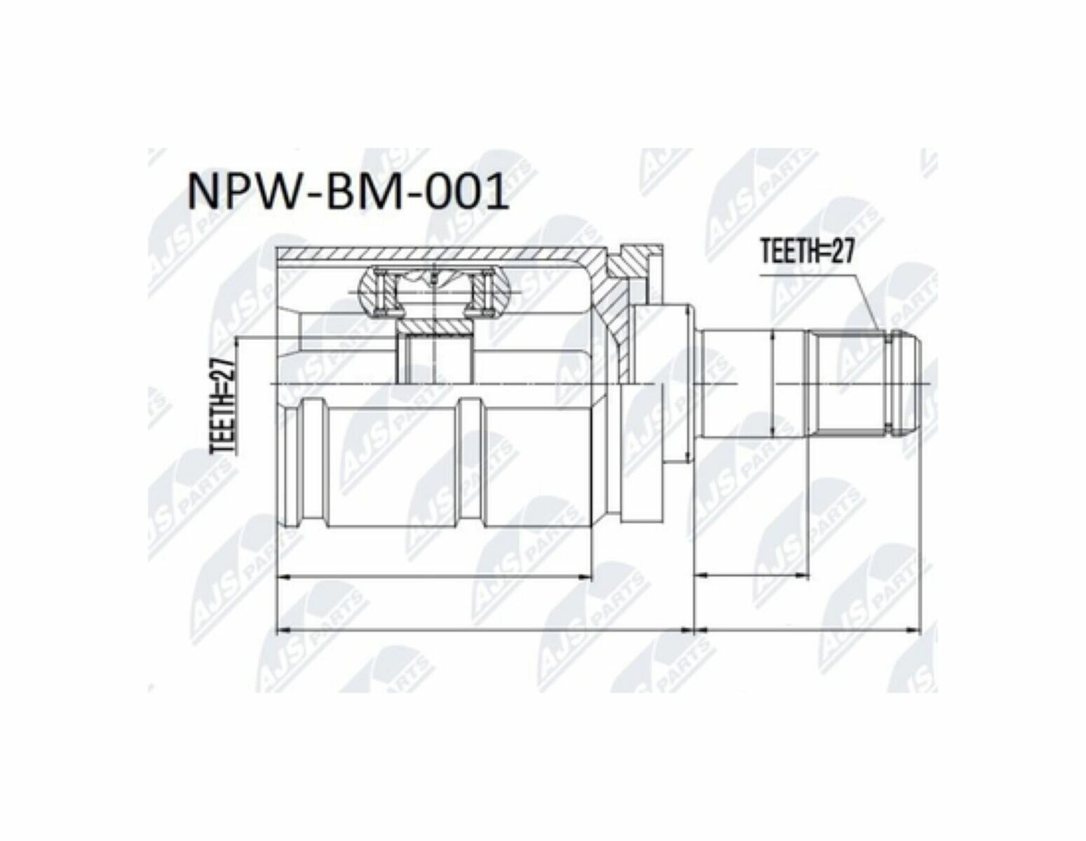 Шрус Наружный, Bmw X-5 E53 3.0 00-05 /Atm/ /Лев/(Nty Npwbm001)