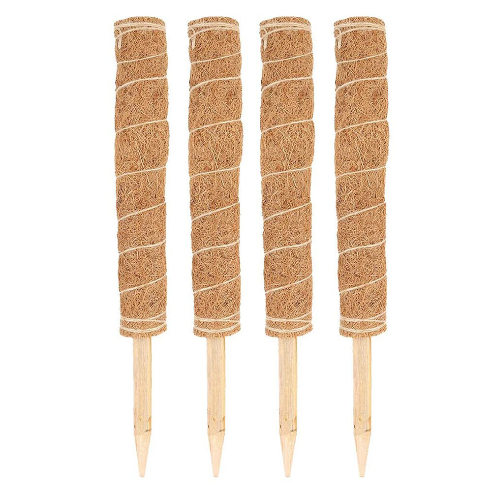 4Pcs 450mm Coir Totem Pole Moss Stick Fibre Plant Climbing Plant Support Totem Pole для поддержки растений, поддержка для растений, растительный стержень из кокосового мха, 450*50mm, материал: кокосовый мох, опционально 1Pc, 2Pcs, 3Pcs, 4Pcs