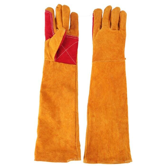 Сварщик, 24 Inches, водителя, двухслойные сварочные перчатки, износостойкие, термостойкие рабочие перчатки, мягкая кожа