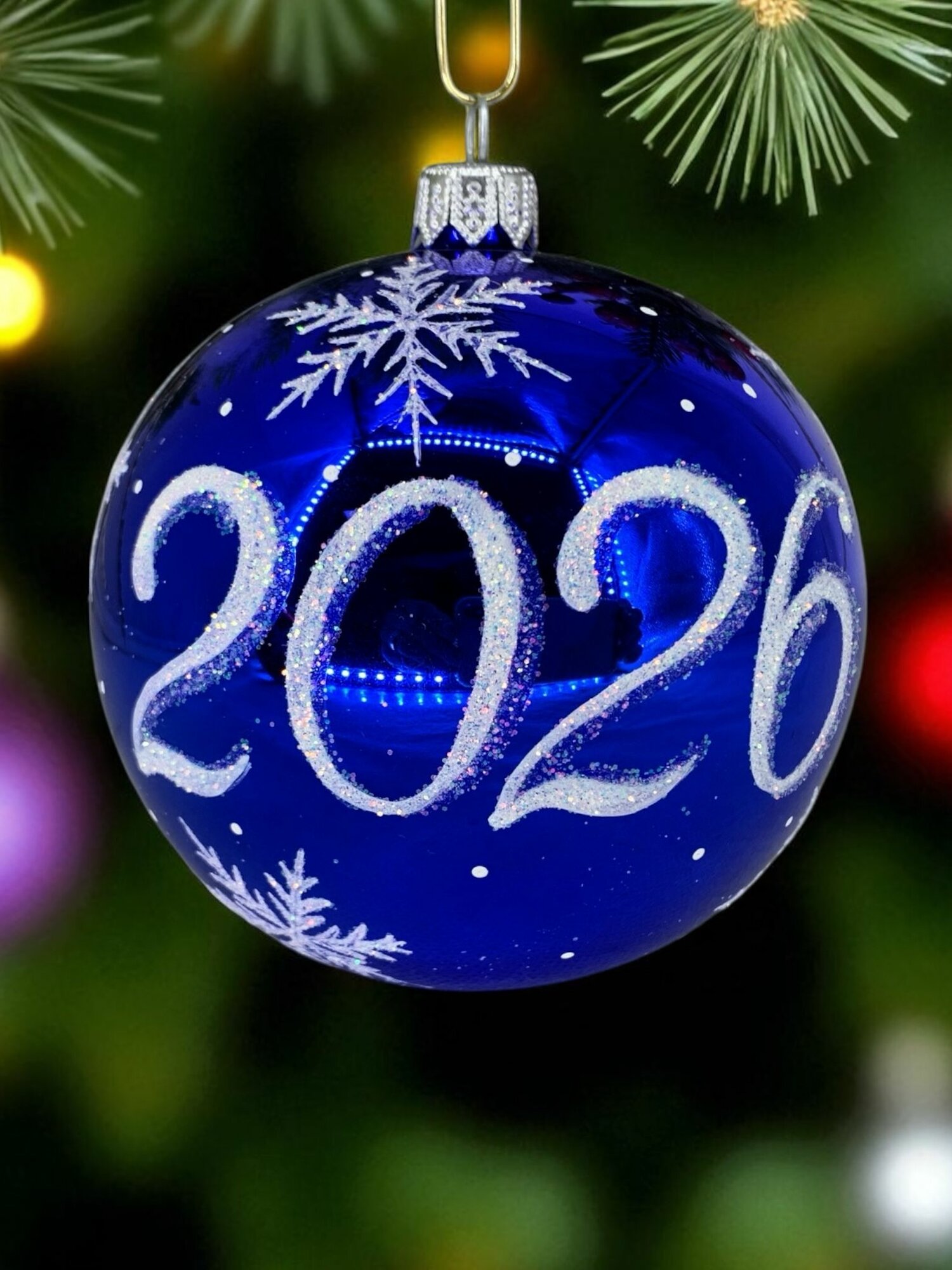 Ёлочная игрушка шар "2026" D 9,5 см