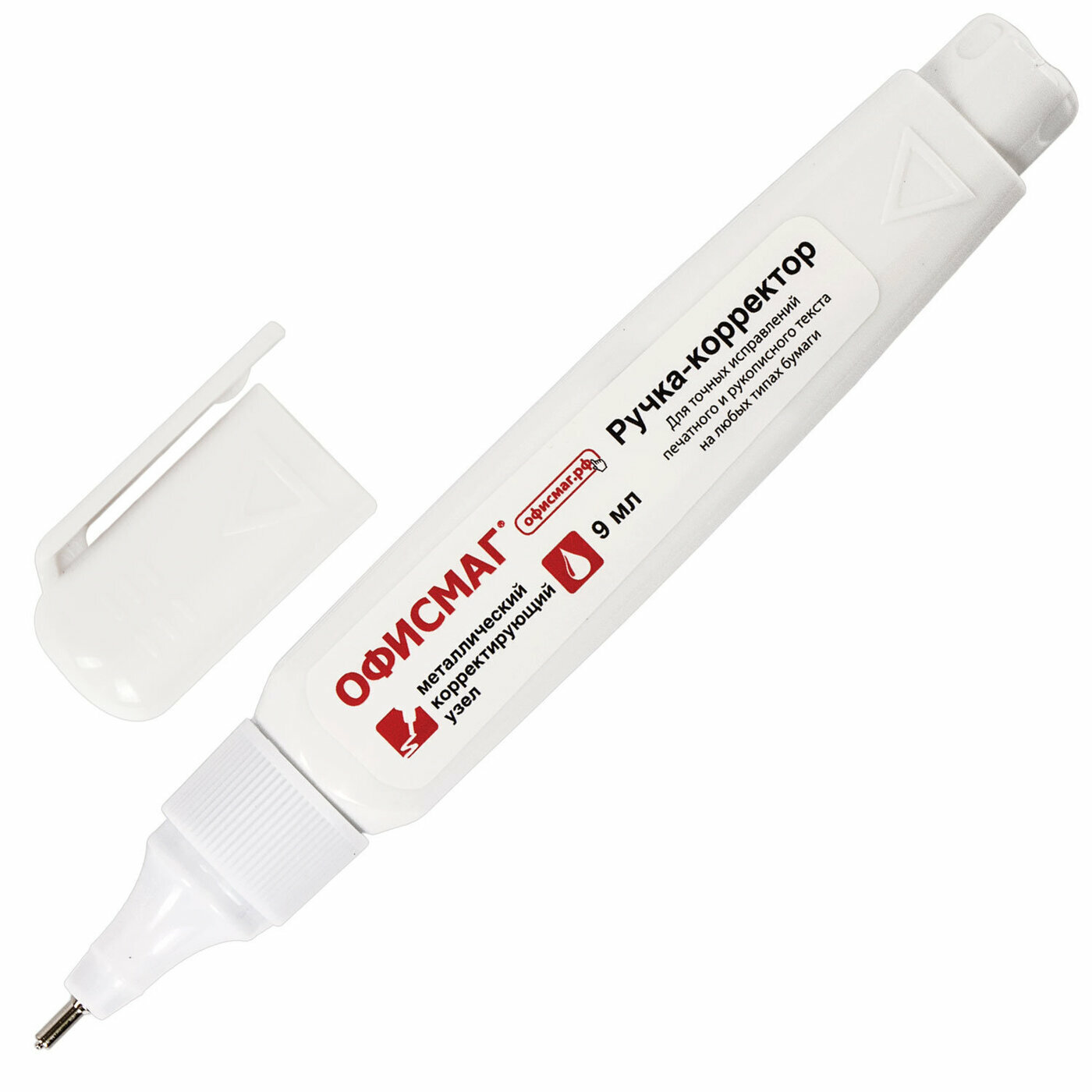 Ручка-корректор Офисмаг 9 мл, металлический наконечник (225215)