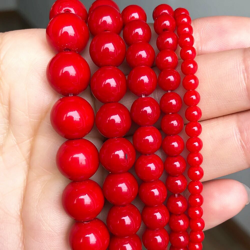 Бусины из натурального камня Xilitata 45 стилей Красный, 8mm (approx 46pcs), Imitate Red Coral