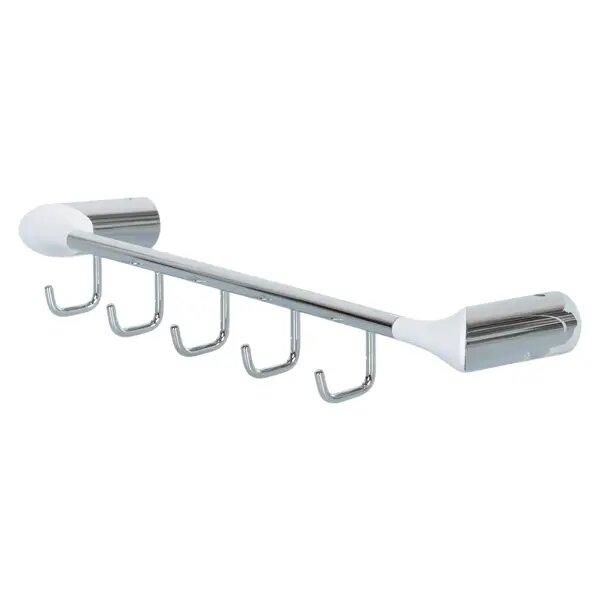 Вешалка Swensa Lock SWR-6600-11-CRM, нержавеющая сталь, 5 крючков, цвет белый