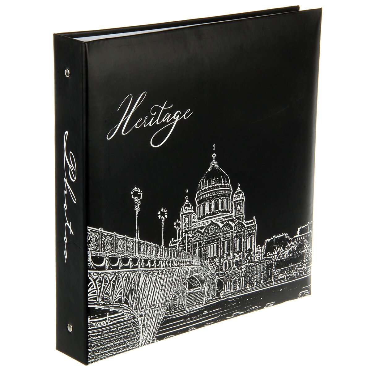 Фотоальбом-папка, альбом для фотографий, 400 фото 10х15 см, храм христа спасителя, патриарший мост, москва, чёрный GF 6613