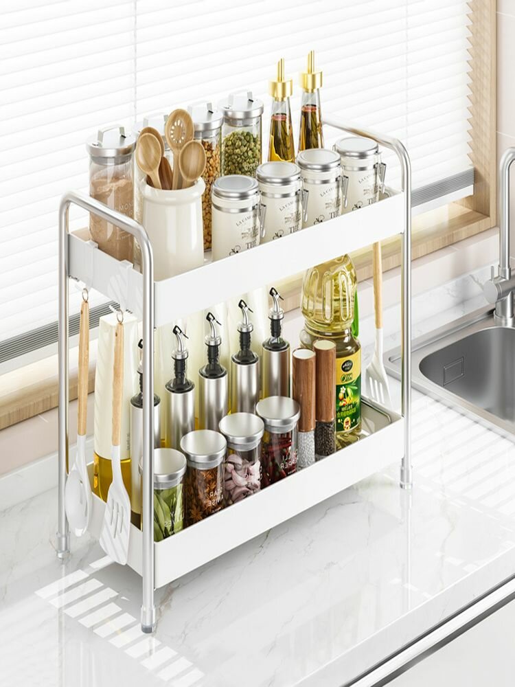 Кухонный стеллаж из нержавеющей стали, стеллаж для хранения приправ шириной 39 см