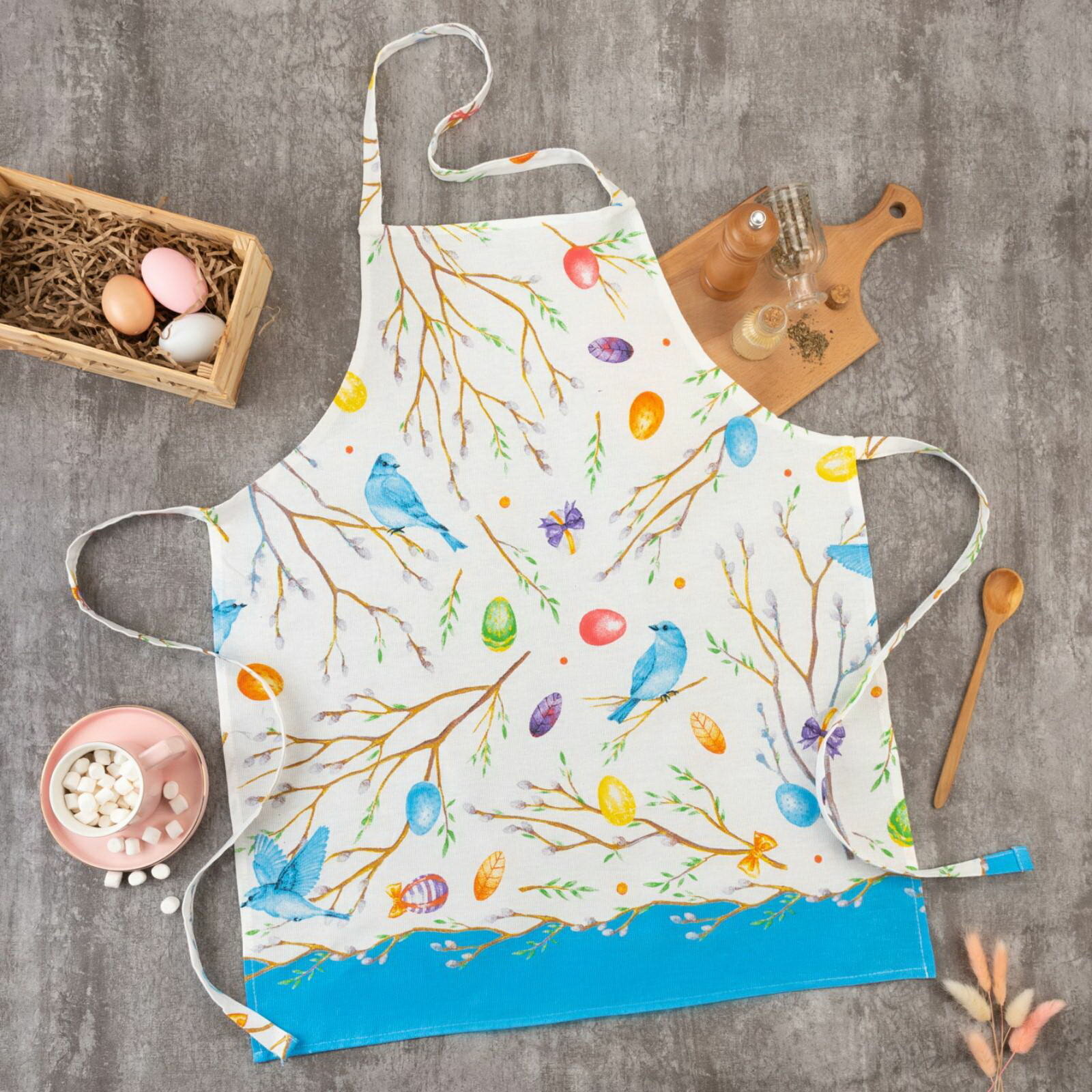 Фартук Happy Easter, белый, 60x70 см, тематика: пасхальная, цвет: белый