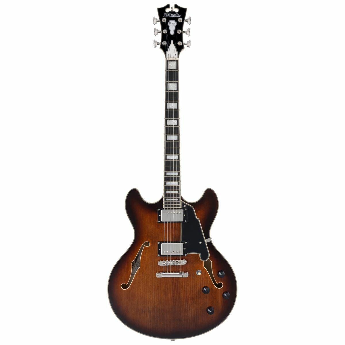 Гитара полуакустическая D'Angelico Premier DC Brown Burst