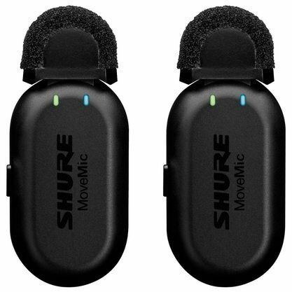 Микрофон Shure MoveMic Two, электретный, USB Type-C, двухканальный, черный — фото 1