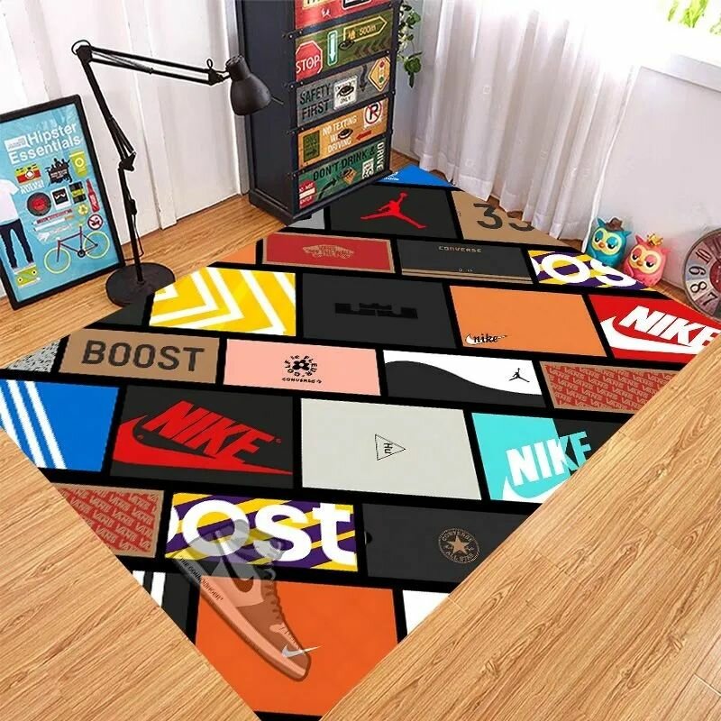 Ковер безворсовый "Любимые кроссовки Air Jordan моей бабушки." 60x90см.