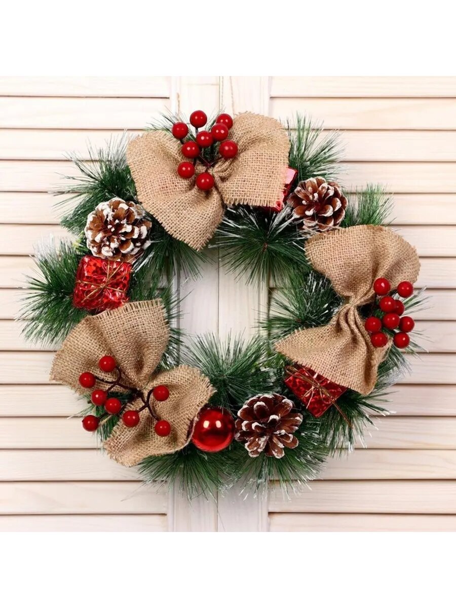 Новогодний декор в стиле кантри, 30 см