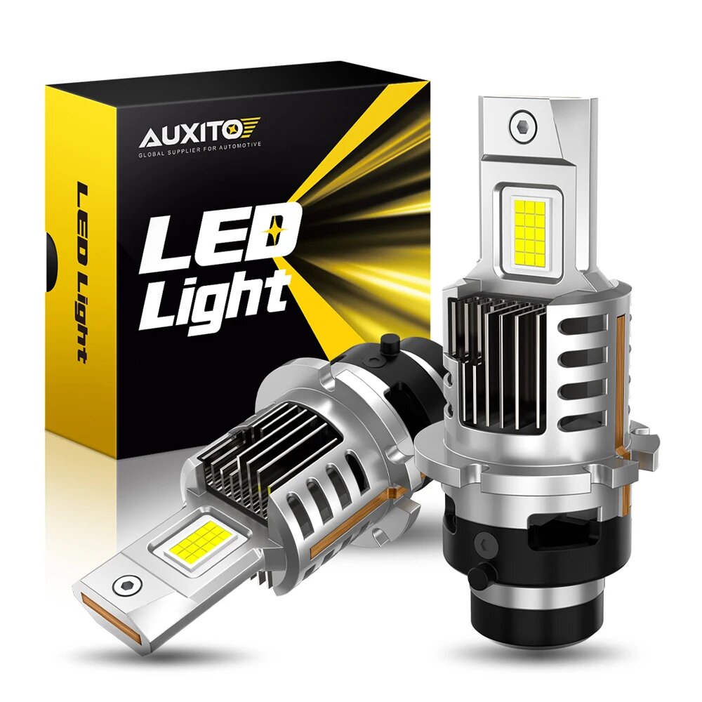AUXITO 2 шт. Turbo D4S D2S Светодиодные лампы Canbus 6500K Белый D2R D2C D4R Светодиодные лампы для фар Автомобильный комплект Plug&Play HID Conversion Kit D2S