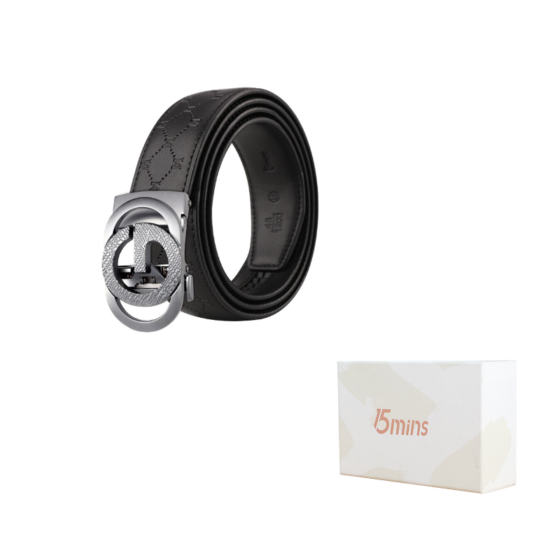 15 MINS Polyvinyl Chloride Leather Belts Men's Width 3.5cm 115CM