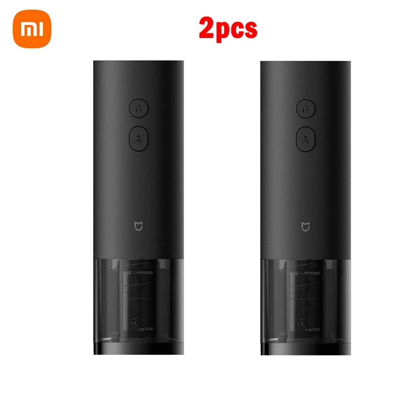 Электронный открыватель для винных бутылок Xiaomi Mijia с батарейкой, автоматический открыватель крышек для красного вина и пива с ножом для фольги, кухонные аксессуары - 2 штуки