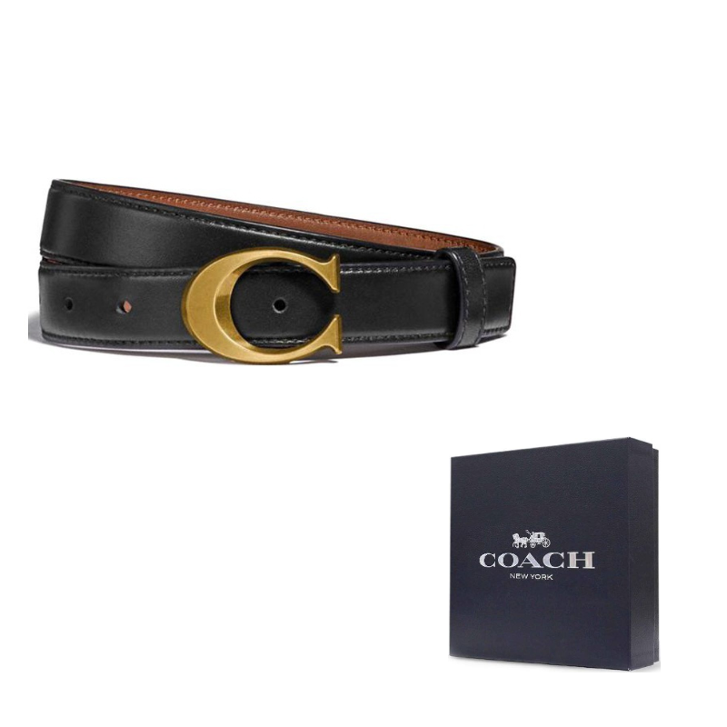 COACH Кожаные ремни Женские Черный Ширина корпуса 2,5 см M