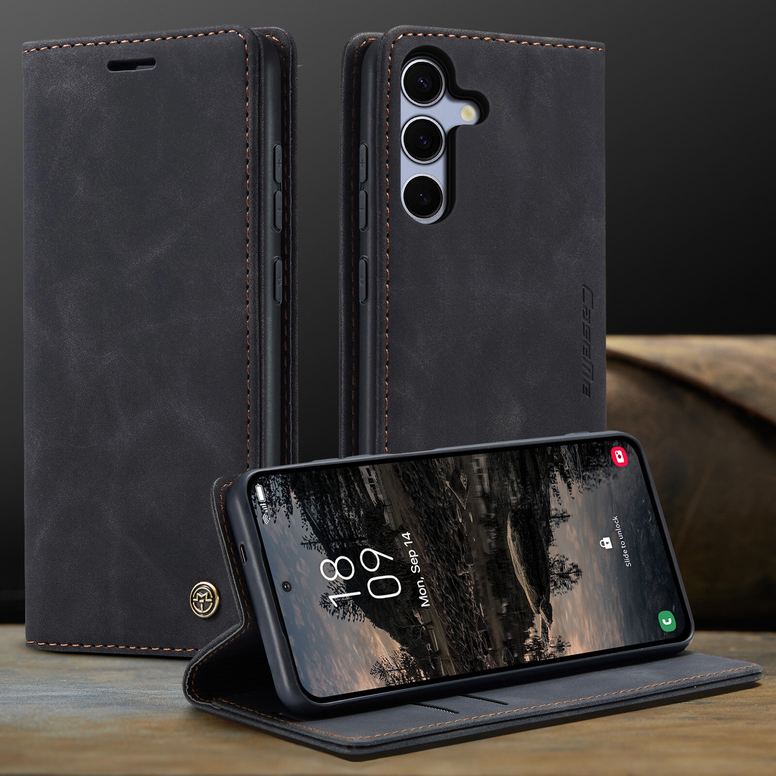 Чехол Для Samsung Galaxy S25 FE/ Самсунг Галакси S25 FE, soft touch, кобура, искусственная кожа, защита камеры, ударопрочный, усиленные углы, Samsung, Samsung Galaxy S25 FE, black,002CaseMe/013/SX S25 FE