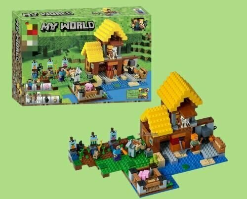 Конструктор Майнкрафт Фермерский коттедж, 549 деталей, совместим с Minecraft The Farm Cottage 21144, дом фермера