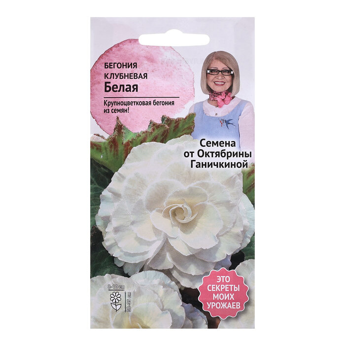 Семена цветов Бегония клубневая "Белая", 6 шт