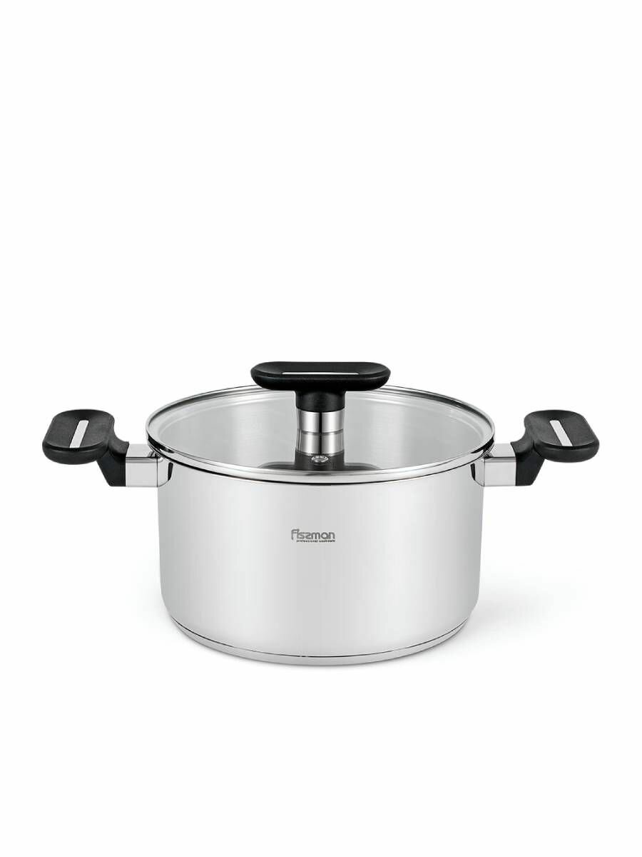 Кастрюля с крышкой индукционная 3,3 л Mia из нержавеющей стали