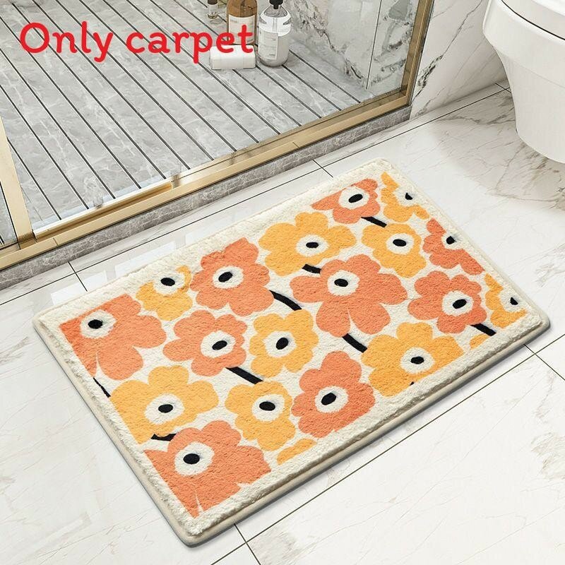 Ковровое покрытие modern minimalist entryway mat with cartoon flower print design for indoor home use small flower 50x80см