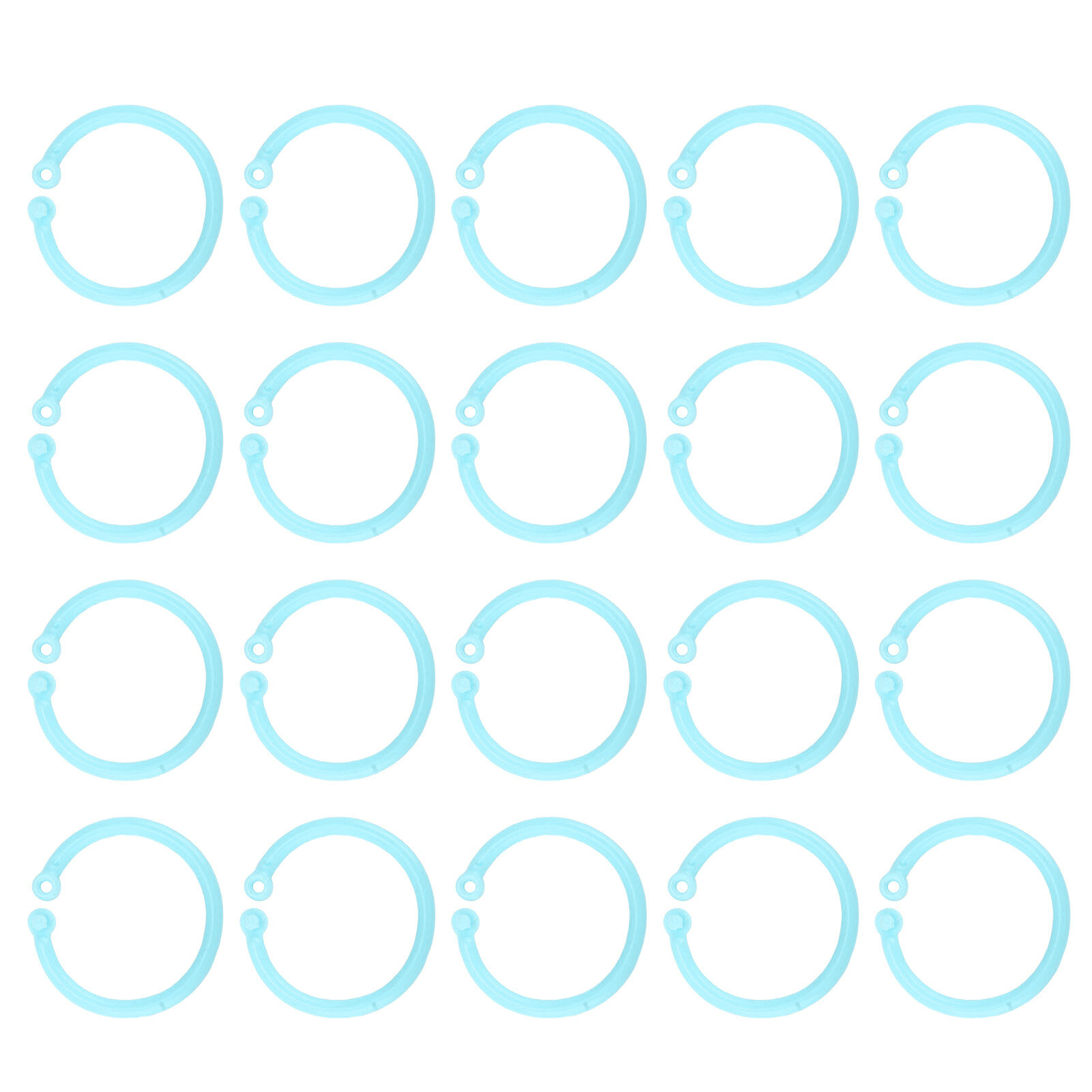 20 шт. гибких колец для переплета книг, зажимы для листов бумаги 30 мм, для карточек и папок, зеленые.