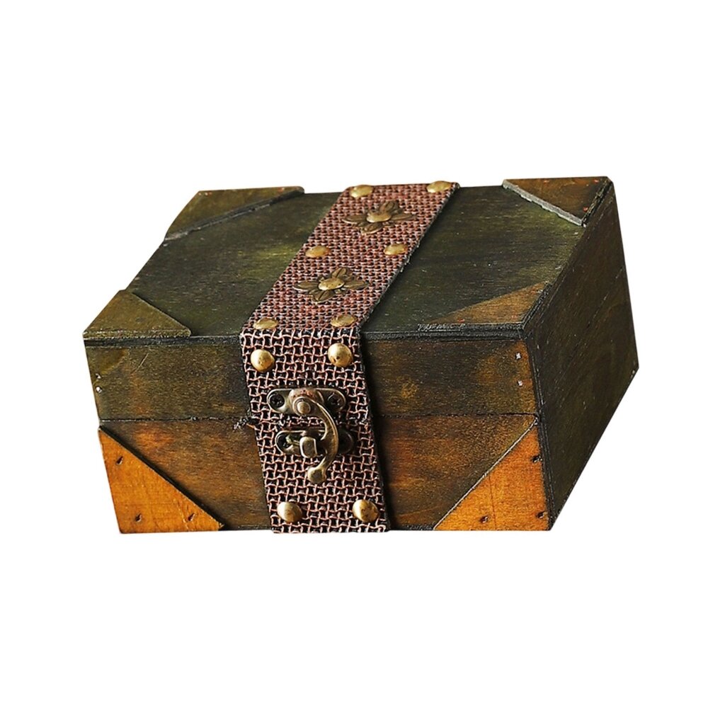 Деревянная настольная коробка для хранения с ремнем для дома, офиса или подарков