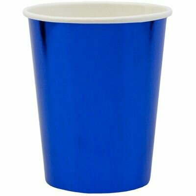 Стаканы бумажные весёлая затея синий, фольгированный, 250 мл, 6 шт