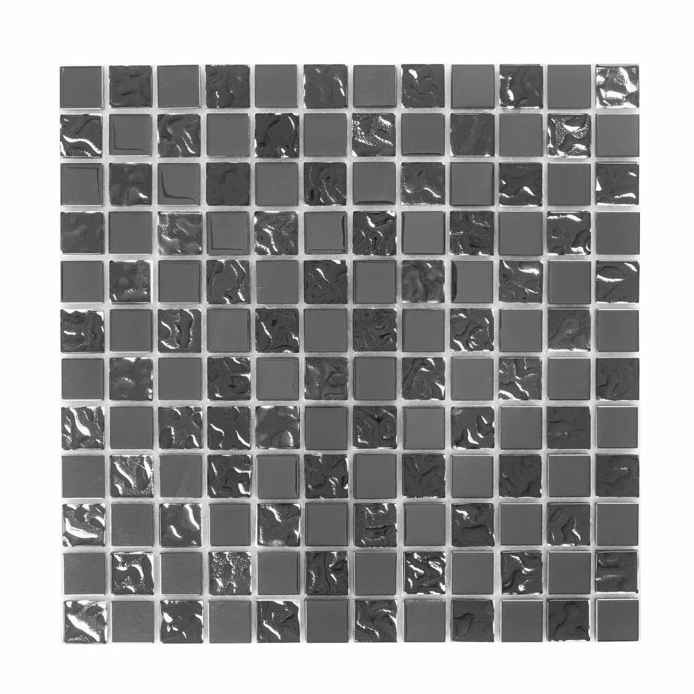 Плитка мозаика КерамограД стекляная на сетке для сауны и хаммама, влагостойкая износостойкая, 30х30см / 1 сетка