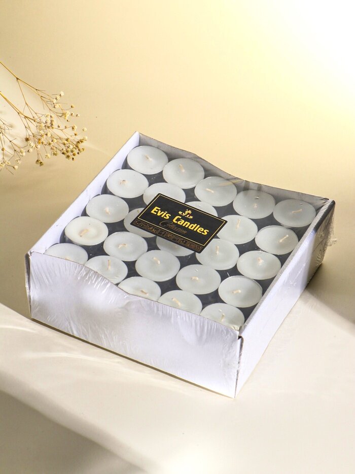 Набор свечей чайных 50 шт, d=37 мм, 15 г, 3 ч. горения