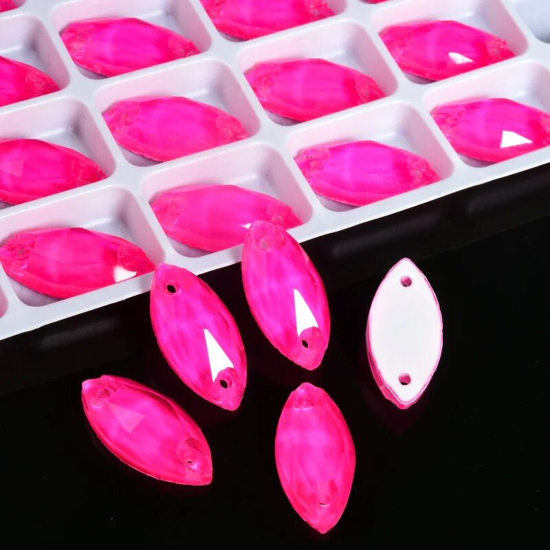 Стразы OLeeya конского глаза розовые N08 Rose Neon
