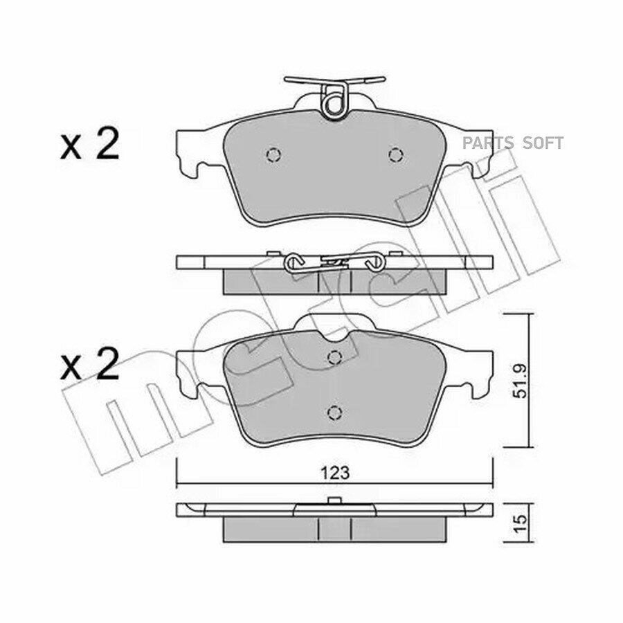 METELLI Колодки тормозные
