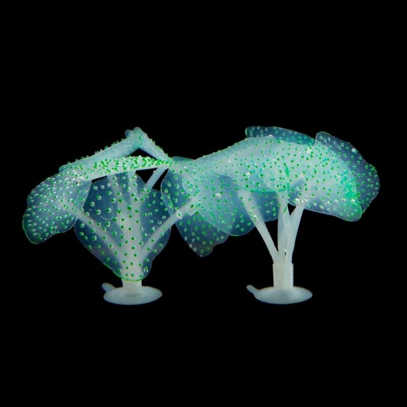 Декорация для аквариума, Декоративный аквариум из кремния с имитацией коралла - зеленый