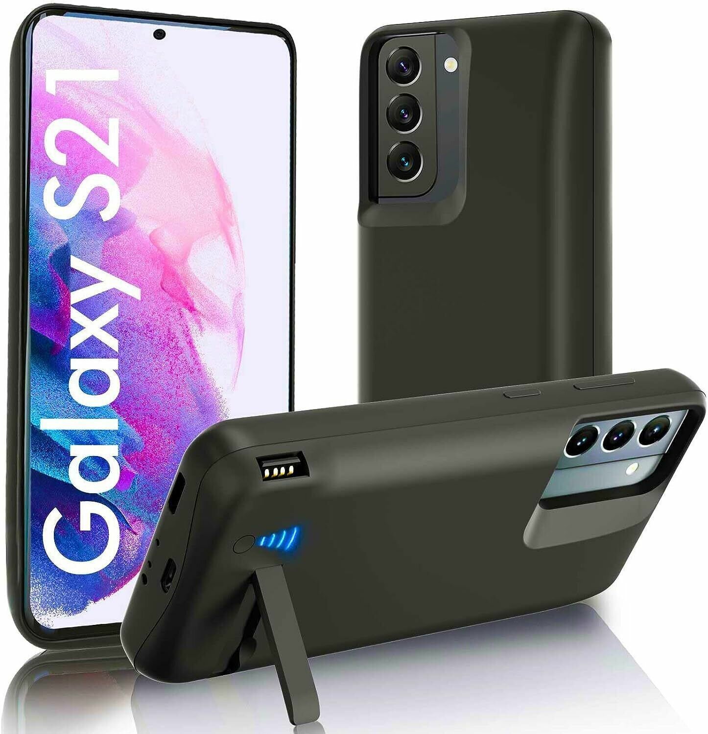 Чехол-аккумулятор для Samsung Galaxy S21, Fraternize Внешний аккумулятор , Чернить 5000 мАч-ROMIKY