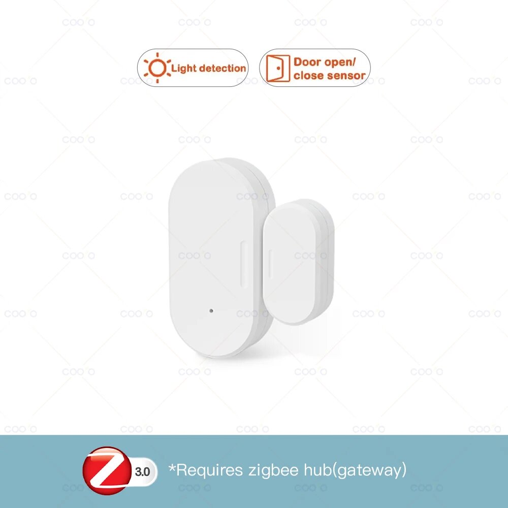 Датчик открытия двери/окна coolo ZigBee 3.0 с датчиком освещенности