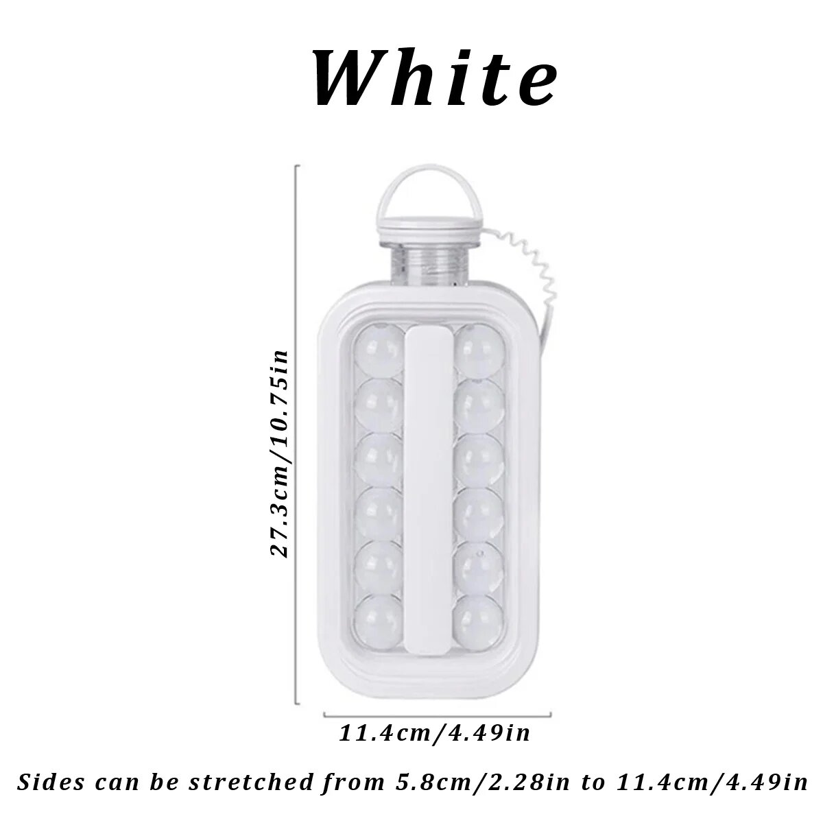 Силиконовая форма для ледяных шариков 2-в-1 Белый, White