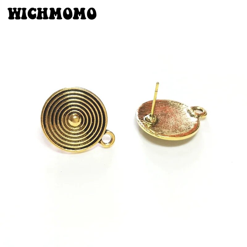 Основы для сережек WICHMOMO, золотые, цинковый сплав, 6 шт.