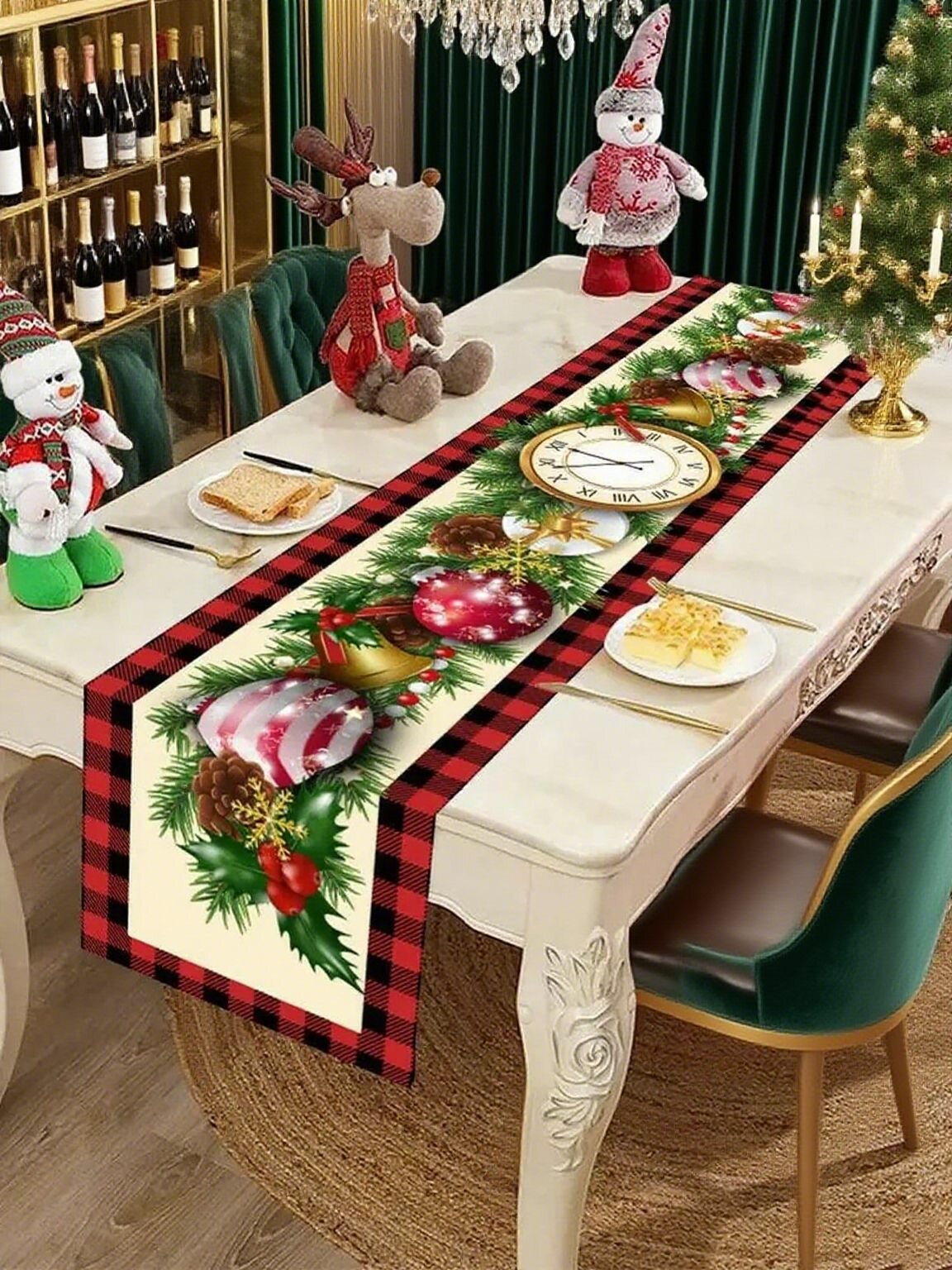 Дорожка для стола, 35x180 см, Полиэстер, Скатерть для праздничного стола, Защита столешницы, Легко чистится, Универсальный декор для кухни и гостиной