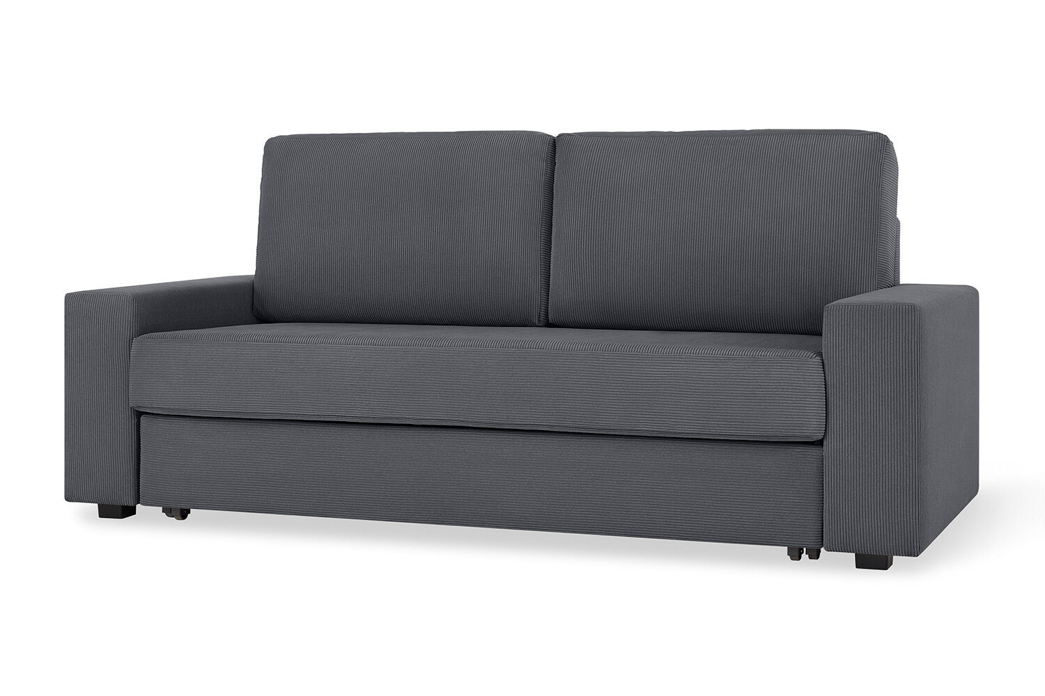 Диван-кровать 3-местный Енисей 202х92х91 см, обивка велюр, тёмно-серый