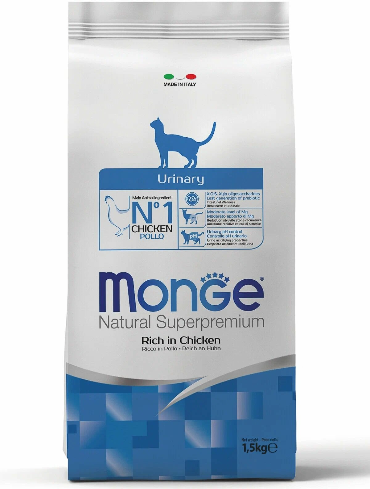 Сухой корм Monge Cat Urinary профилактика МКБ, со вкусом курицы и риса (1шт по 1,5кг)